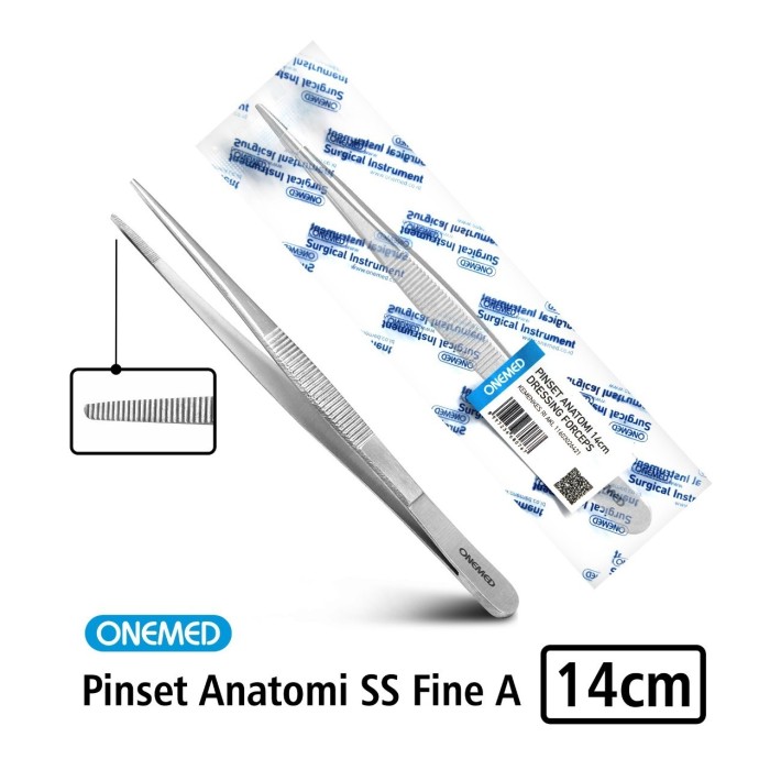 Pinset Anatomi Stainless Steel Fine A 14cm Onemed | Syaf Unica Indonesia