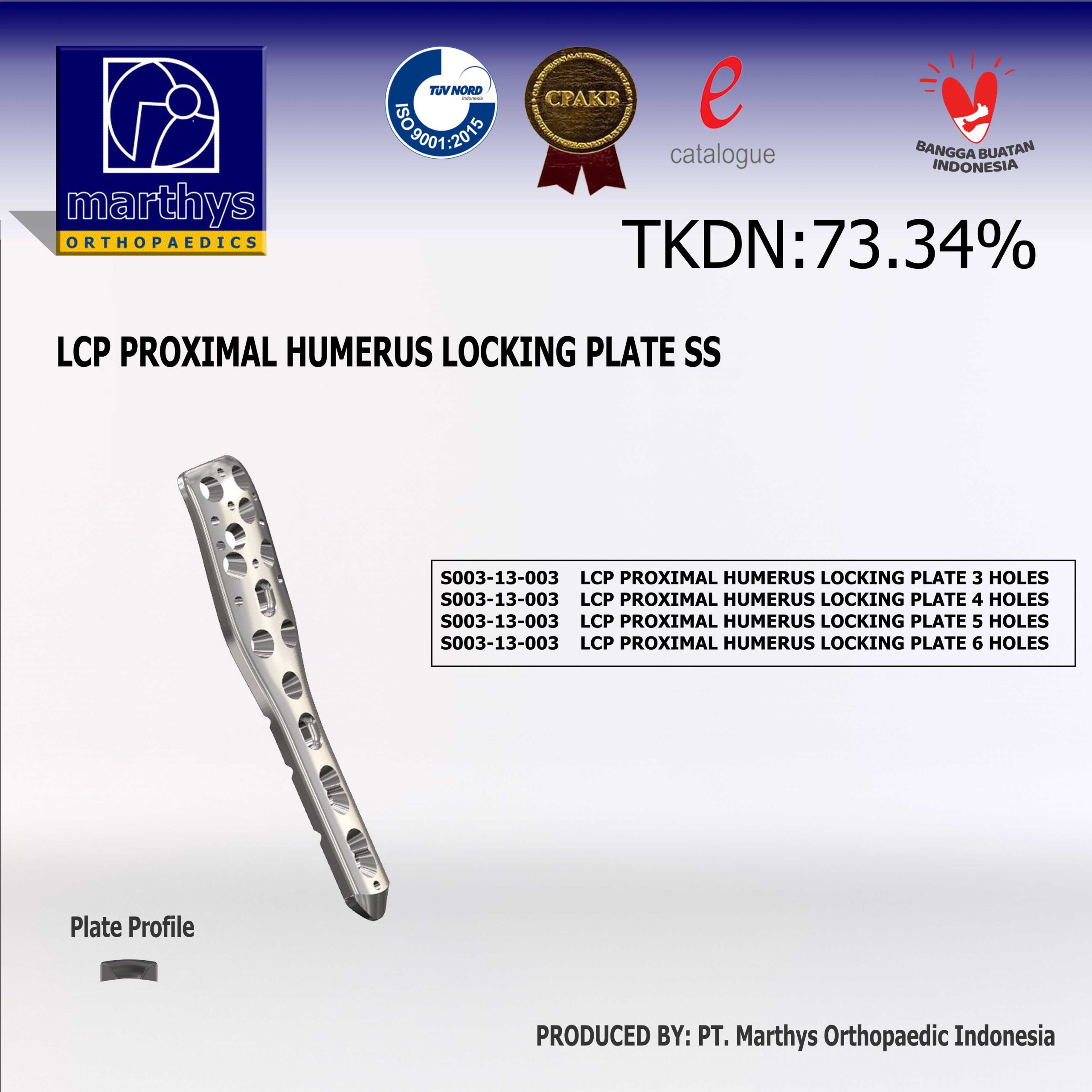 Bone Plate - LCP PROXIMAL HUMERUS LOCKING PLATE - 3, 4, 5, 6 Holes ...