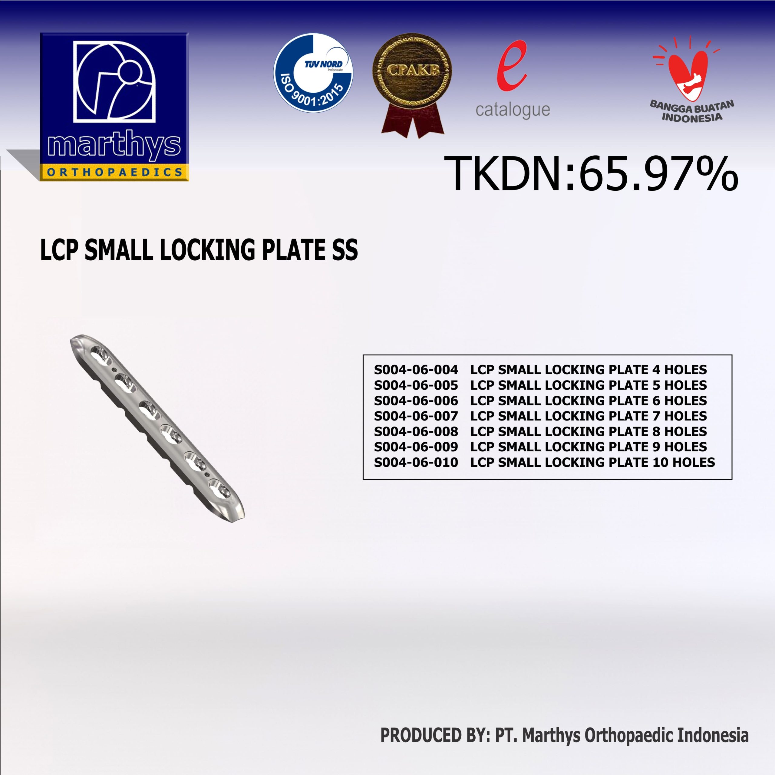 Bone Plate - LCP SMALL LOCKING PLATE - 4, 5, 6, 7, 8, 9, 10 Holes ...