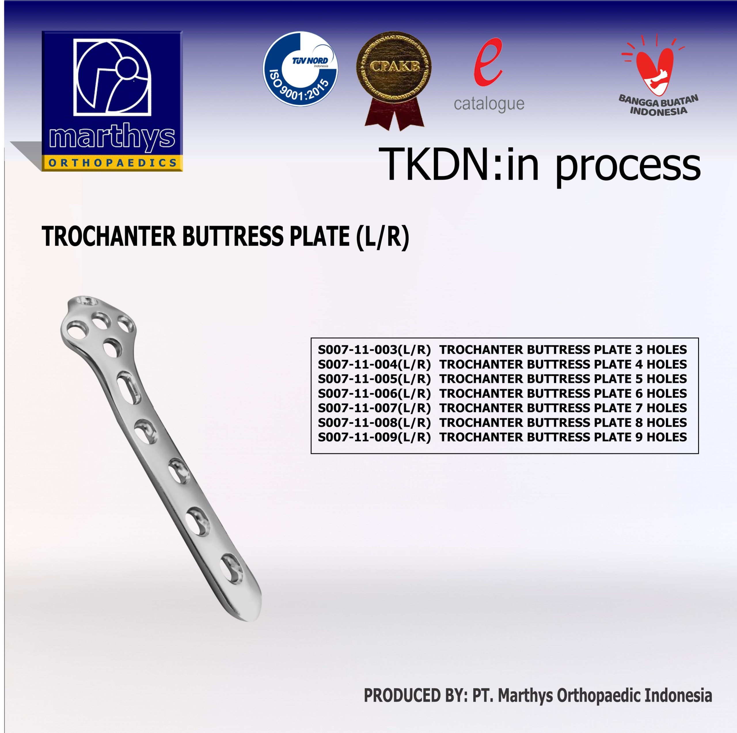 Bone Plate - TROCHANTER BUTTRESS PLATE - 3, 4, 5, 6, 7, 8, 9 Holes Left ...