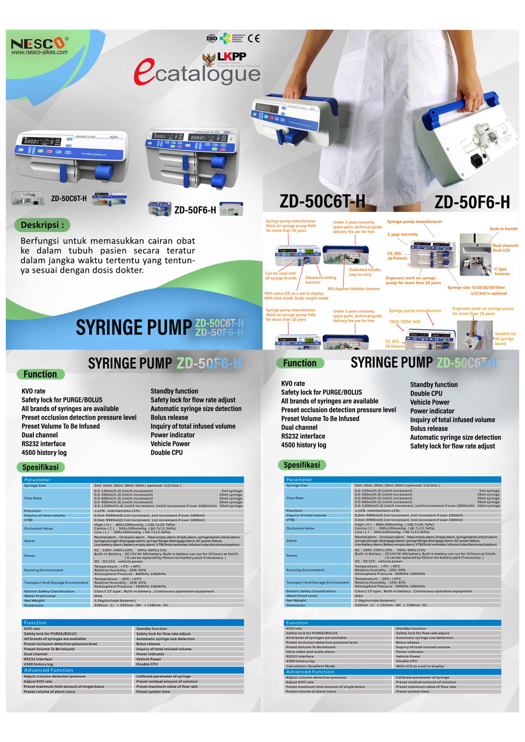 Syringe pump, Zede zd-50c6t-h | Syaf Unica Indonesia