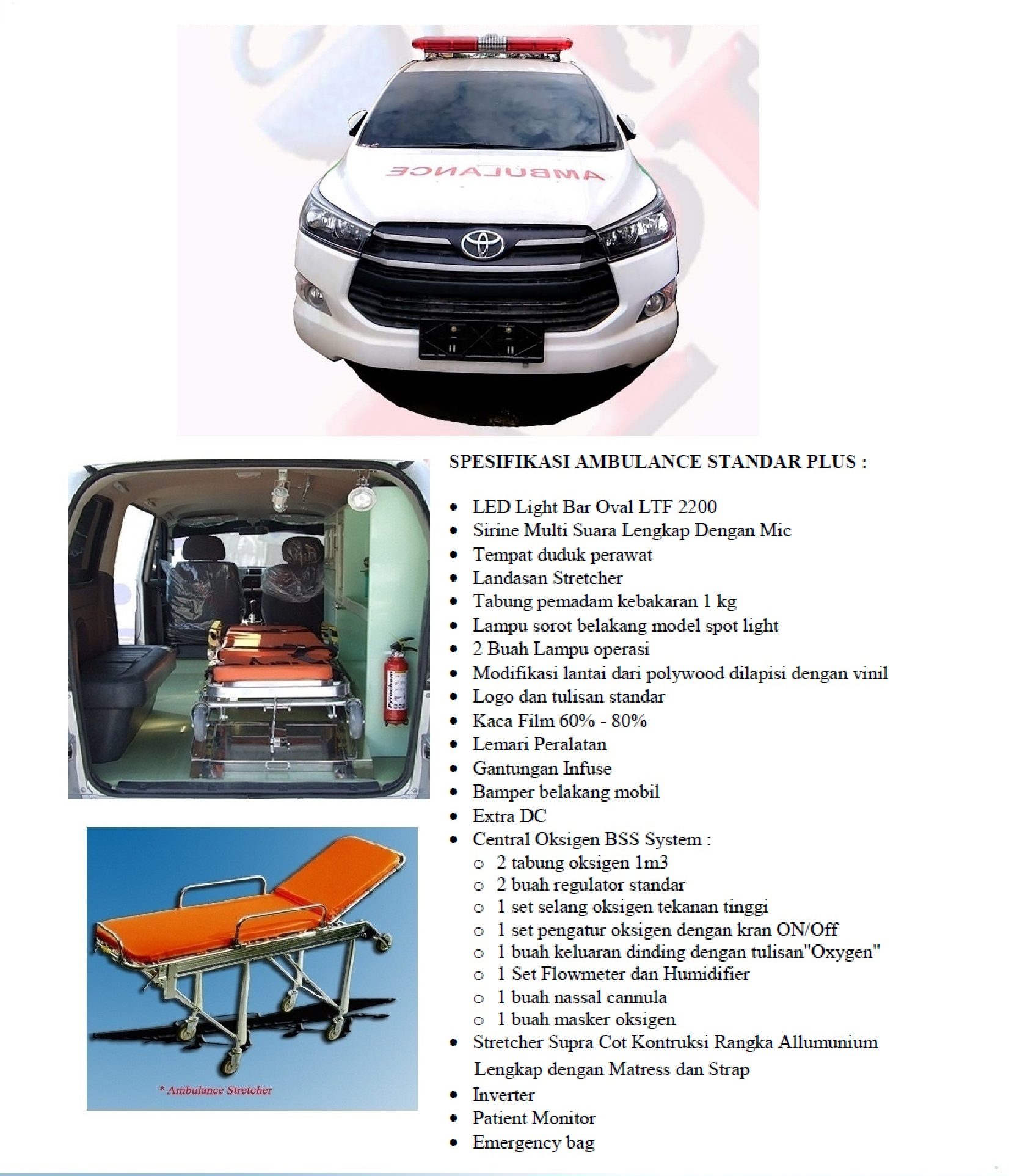 AMBULAN / AMBULANCE STANDAR PLUS TOYOTA INNOVA G DIESEL | Syaf Unica ...